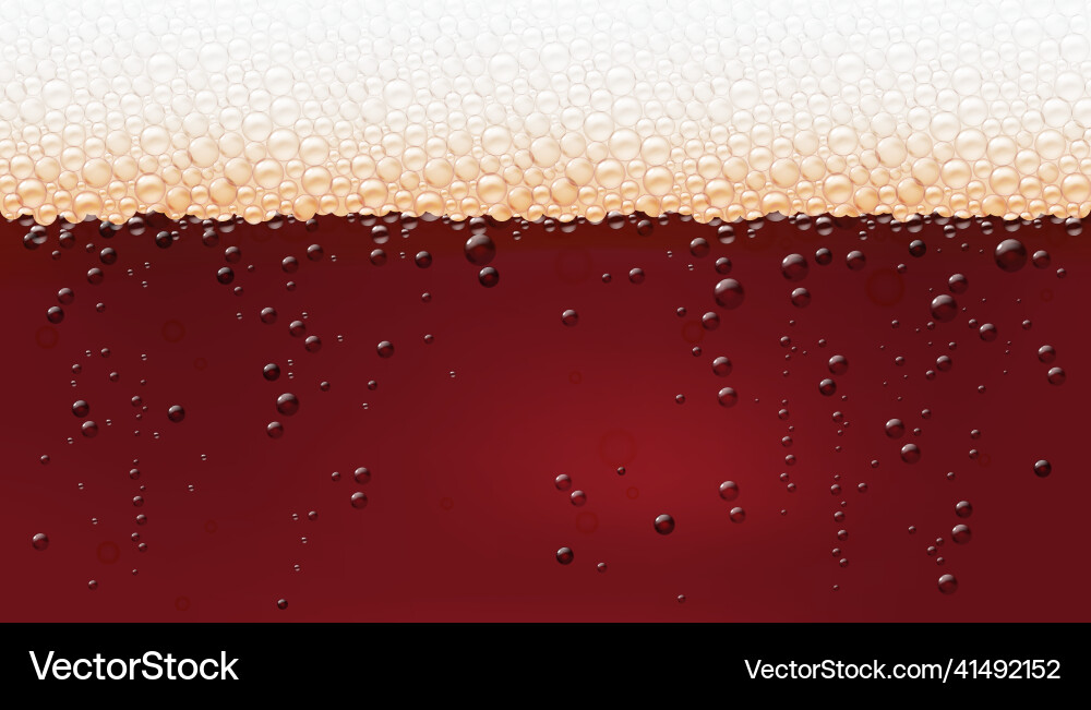 Beer foam and bubbles of dark ale background Vector Image