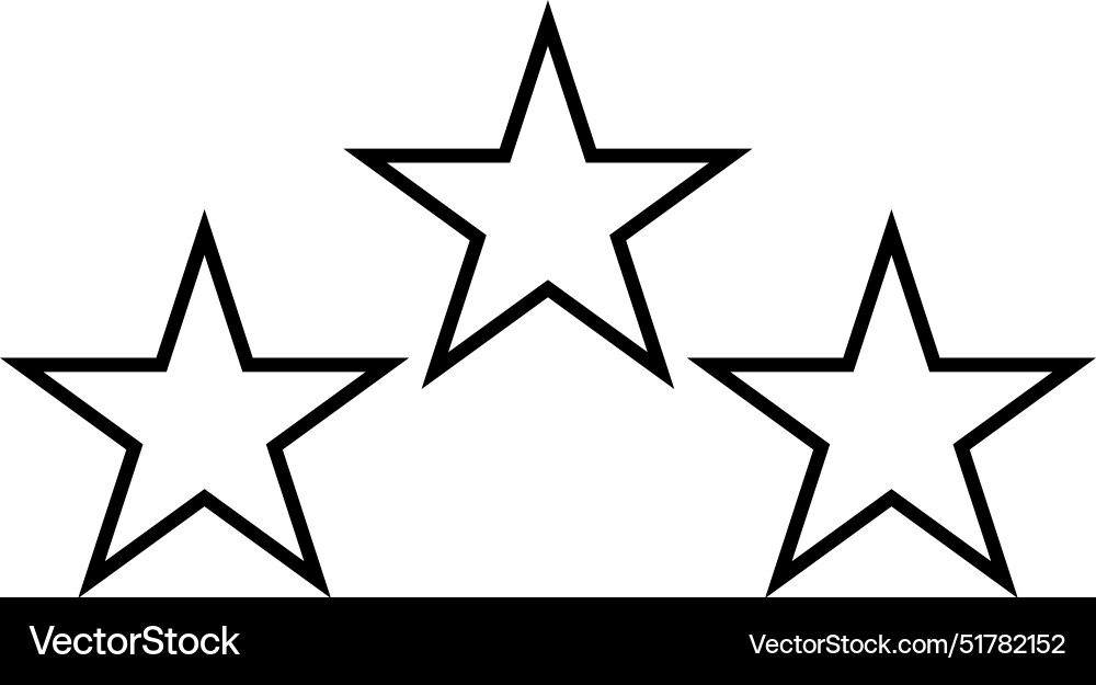 Black three star outline icon Royalty Free Vector Image
