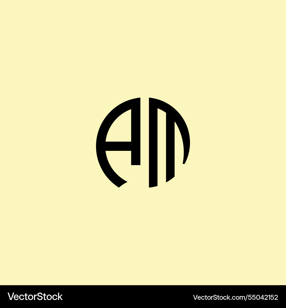 Creative rounded initial letters am logo Vector Image