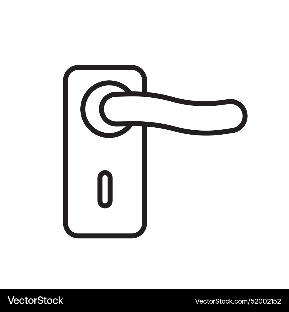 Door handle icon line art Royalty Free Vector Image