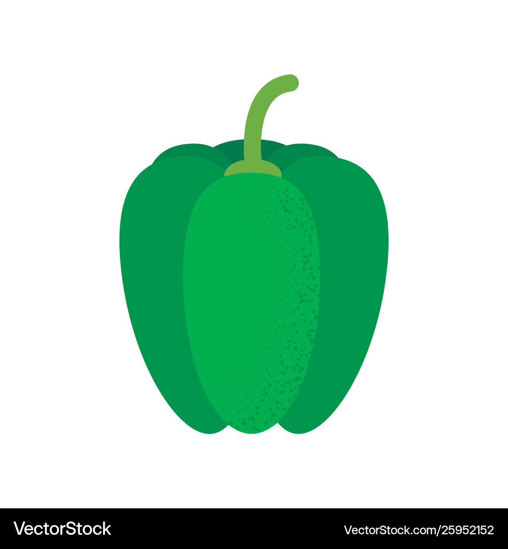Green pepper in flat style isolated Royalty Free Vector