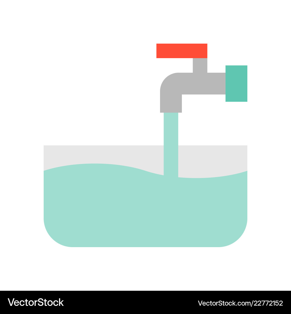 Open water tab filling flow in basin Royalty Free Vector
