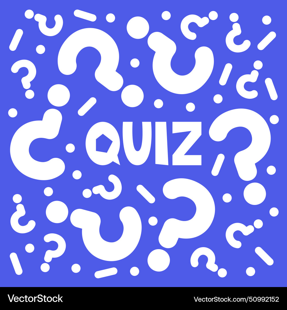 Quiz - banner design background cover template Vector Image