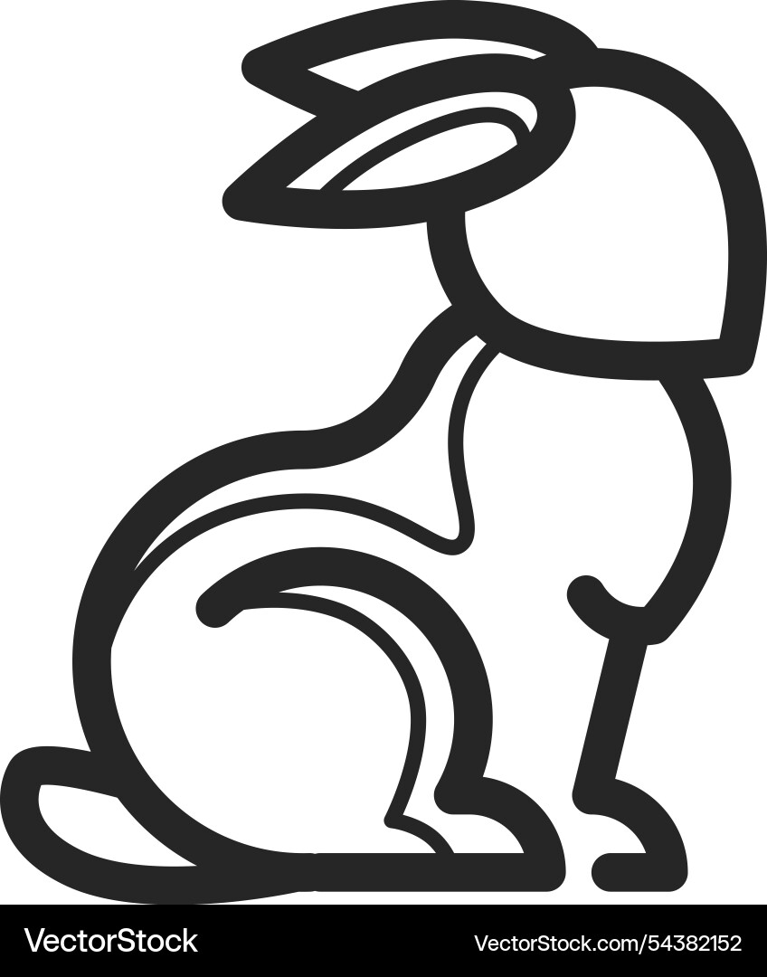 Rabbit line icon hare symbol bunny sign Royalty Free Vector