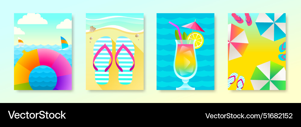 Set of beach vacation and summer holidays design Vector Image