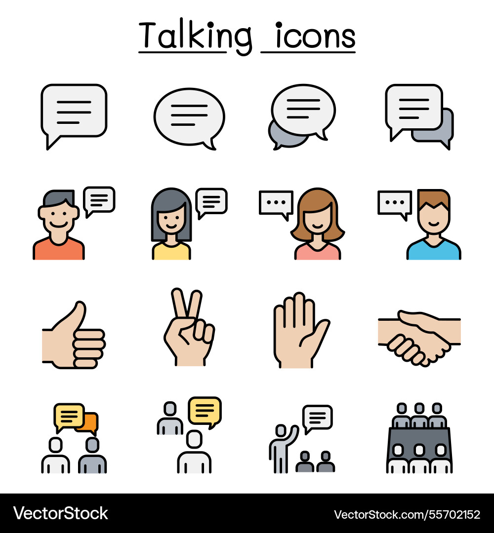Speech discussion speaking meeting and hand Vector Image