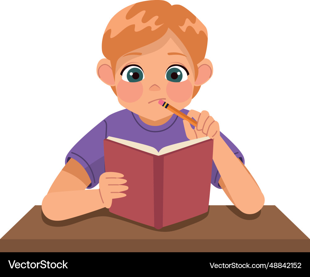 Studying man lesson Royalty Free Vector Image - VectorStock