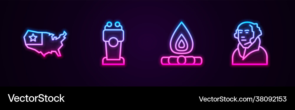 Campfire Stage Icon Set Royalty Free Vector Image