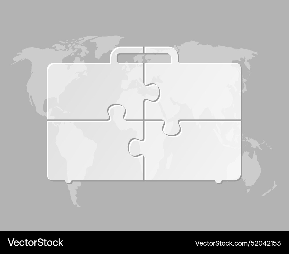 Diagram infographic for 4 steps suitcase puzzle Vector Image