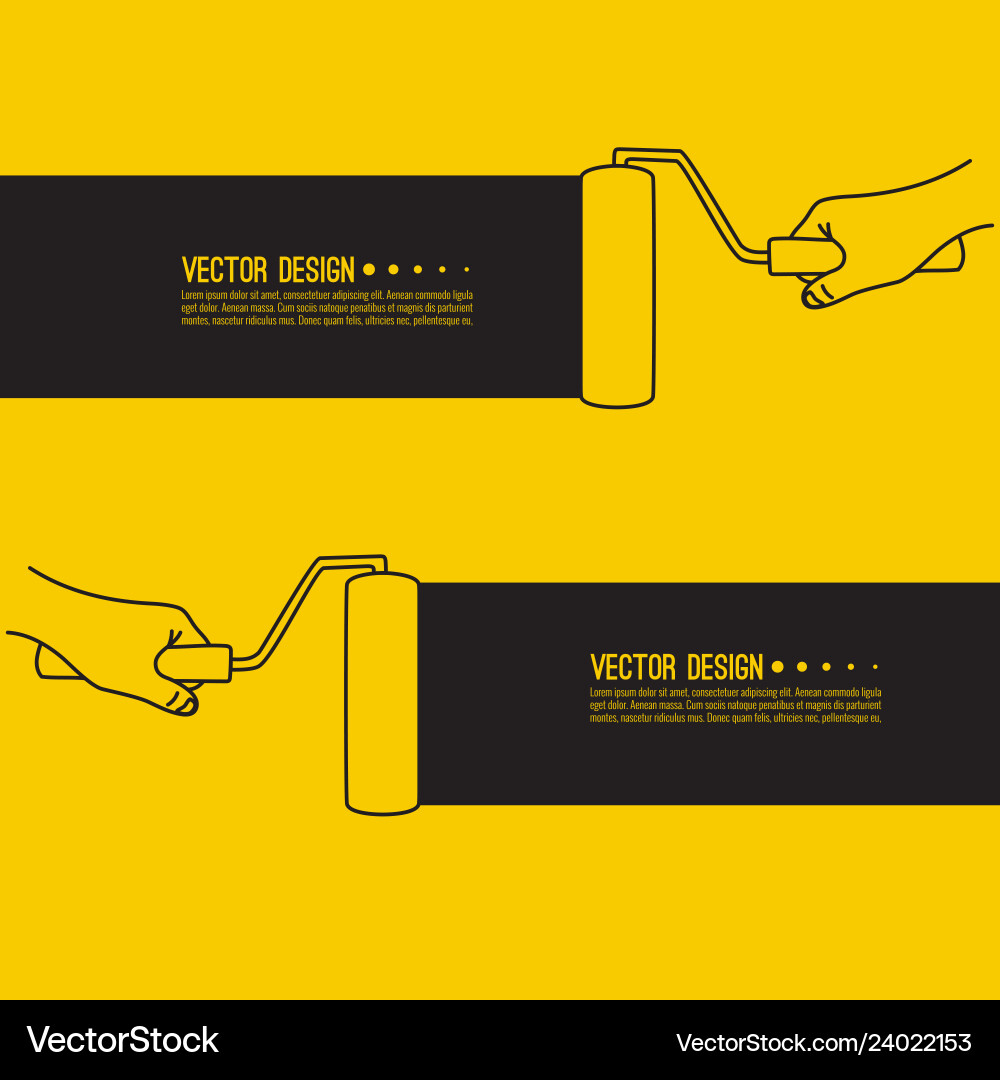 Hand holds the roller Royalty Free Vector Image