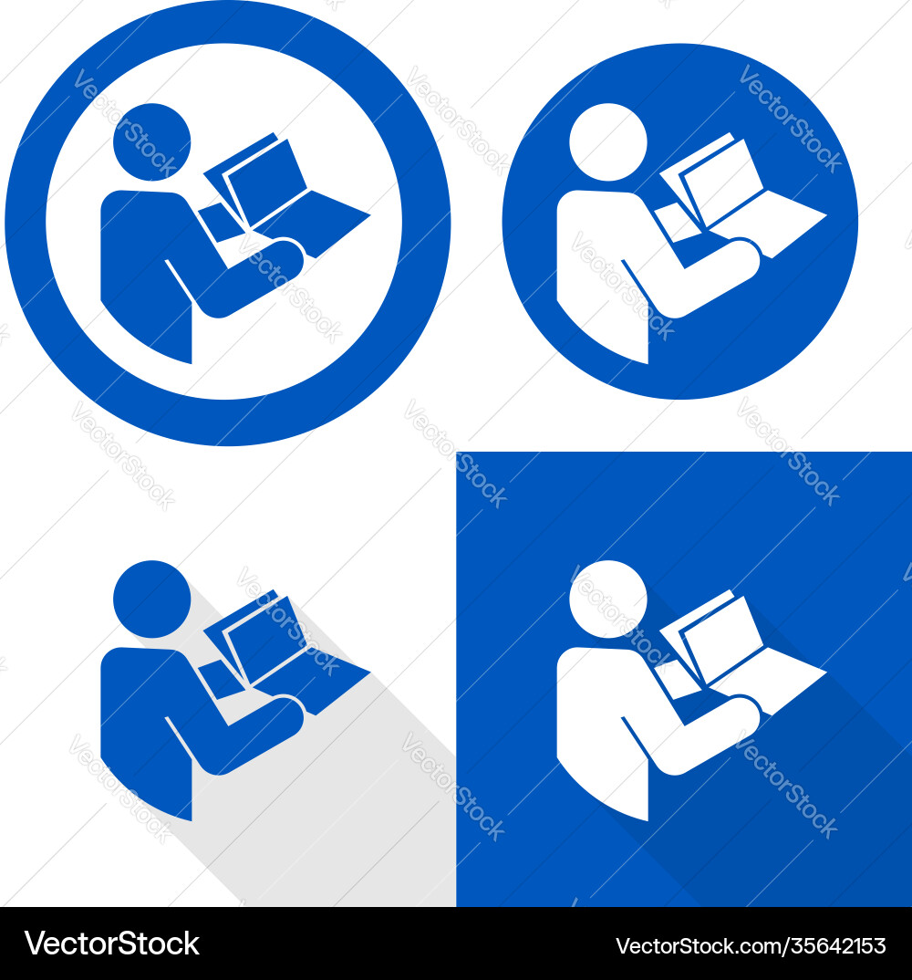 Manual book symbol read before use refer Vector Image