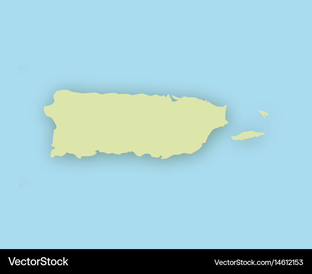 Map of puerto rico with shadow Royalty Free Vector Image