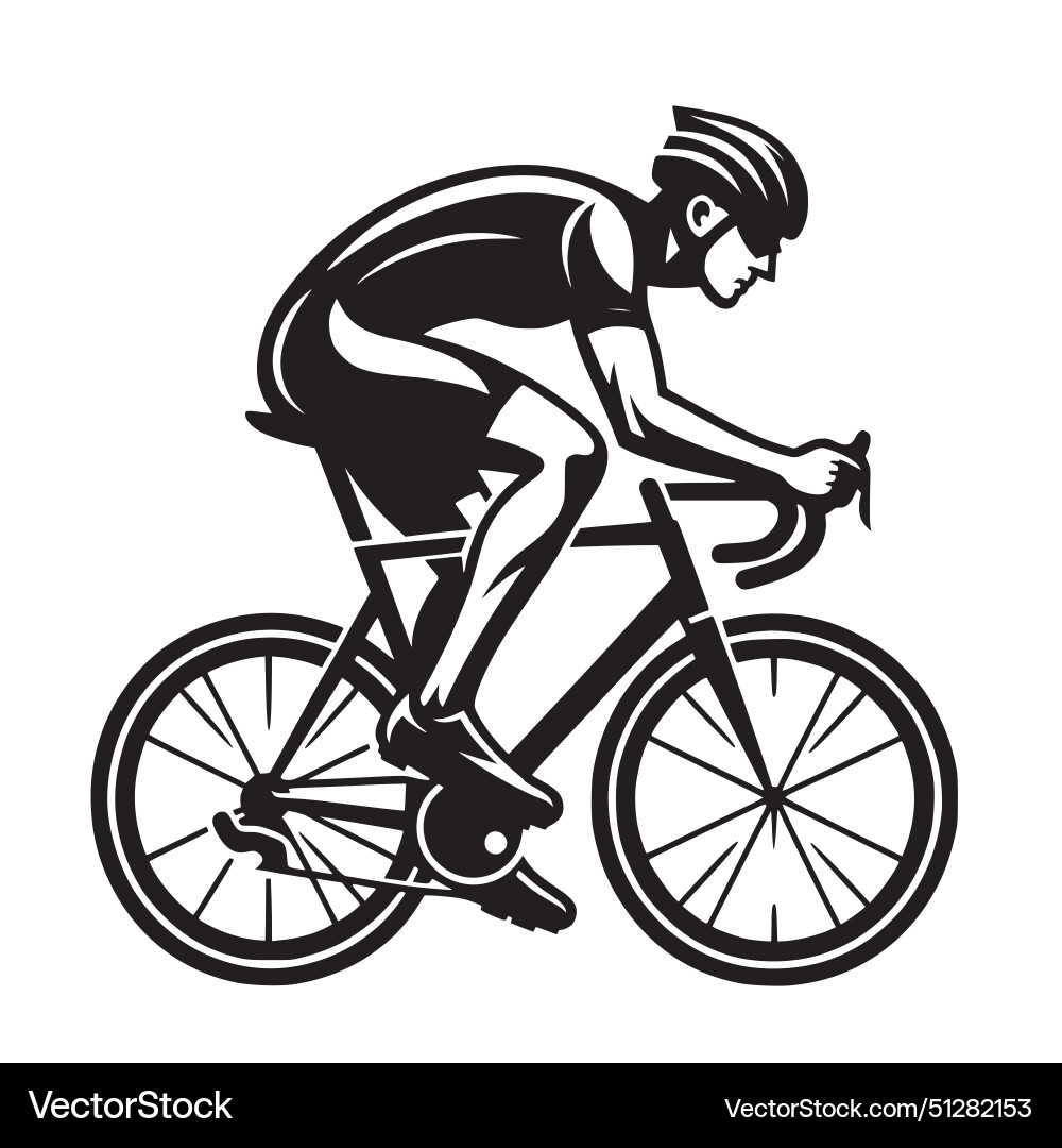 Pedal power - man cycling Royalty Free Vector Image