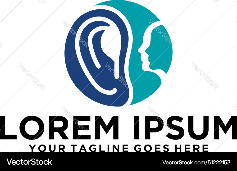 Psychologist listen first logo idea Royalty Free Vector