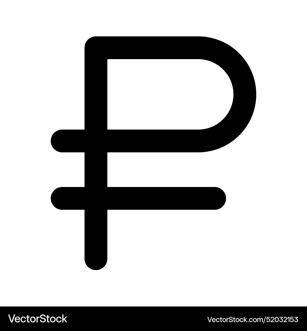 Ruble icon linear logo mark in black and white Vector Image