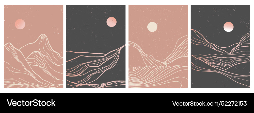 Set of creative minimalist modern line art print Vector Image