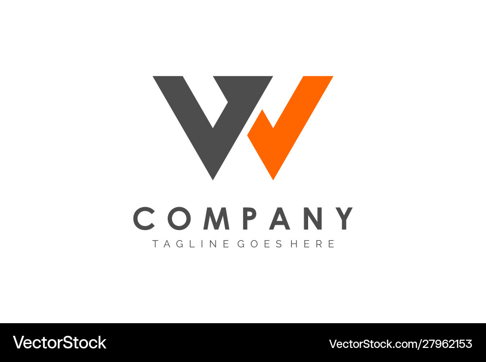 Simple geometric letter w logo flat Royalty Free Vector