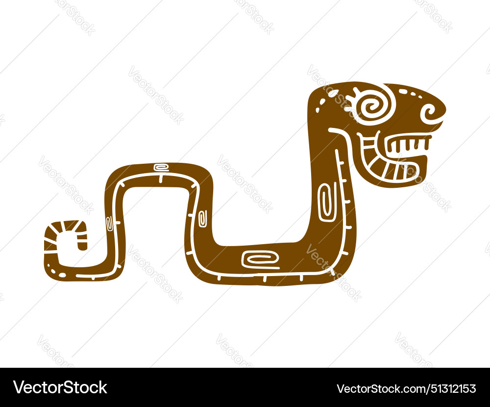 Snake mayan aztec totem symbol with patterns Vector Image