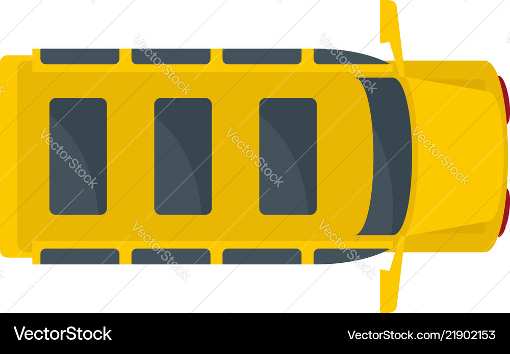 Top view school mini bus icon flat style Vector Image