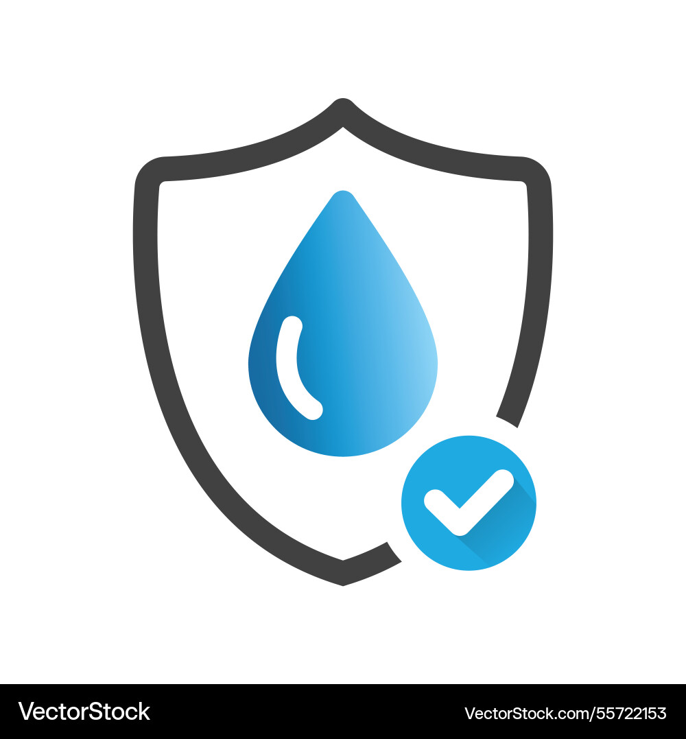 Waterproof icon water repellent surface symbol Vector Image