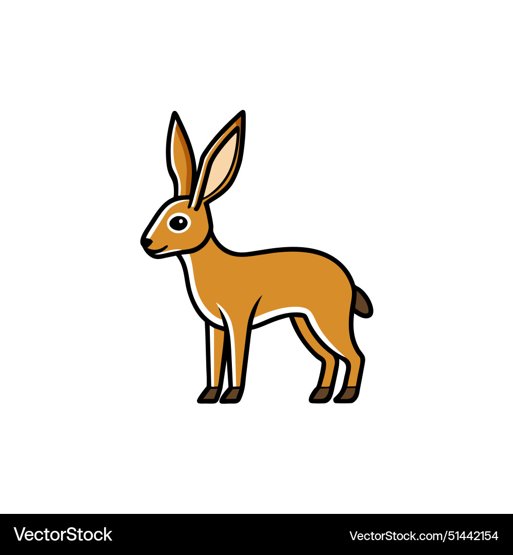 Antelope jackrabbit rodent lies icon Royalty Free Vector
