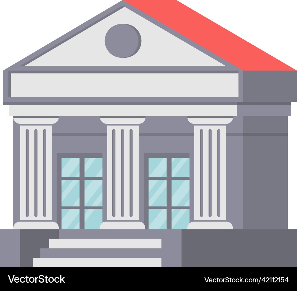 Bank building exterior with antique columns Vector Image