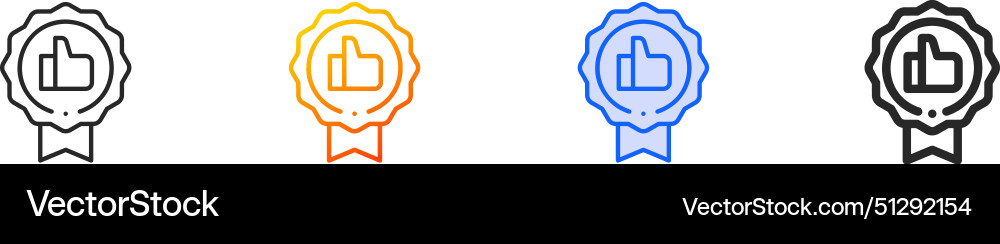 Certified iconthin linear gradient blue stroke Vector Image