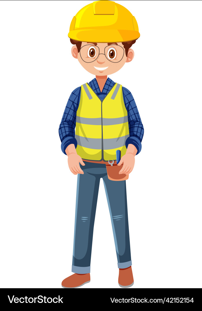 Construction worker wearing safety hat Royalty Free Vector