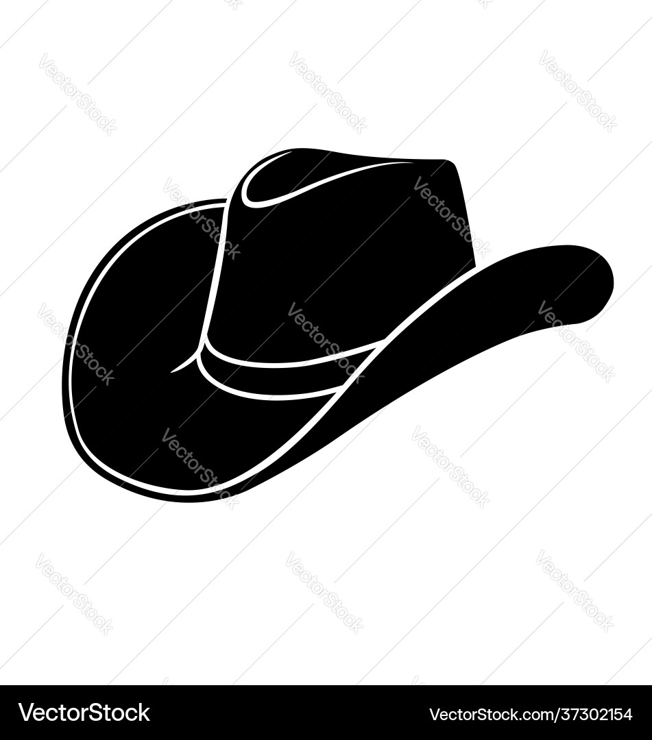 Cowboy stetson hat black silhouette Royalty Free Vector