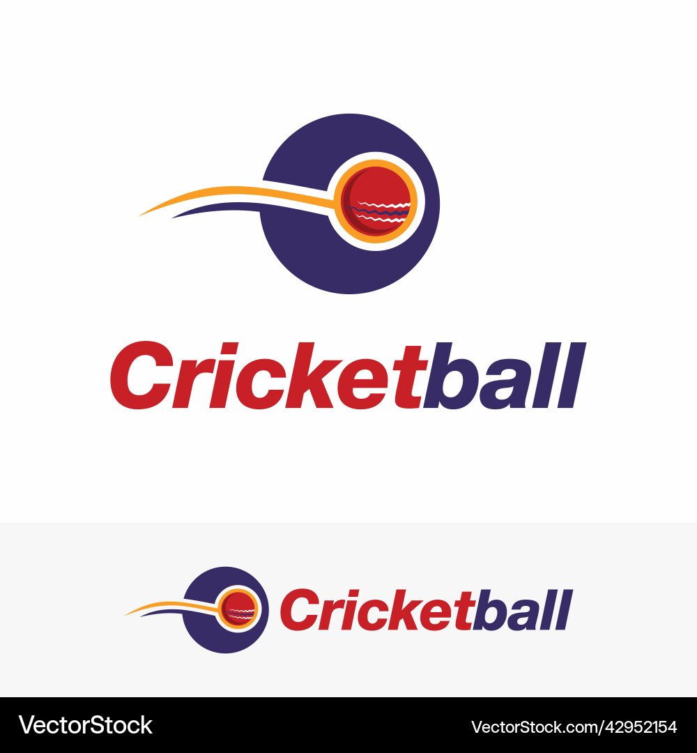 Cricket ball logo design Royalty Free Vector Image
