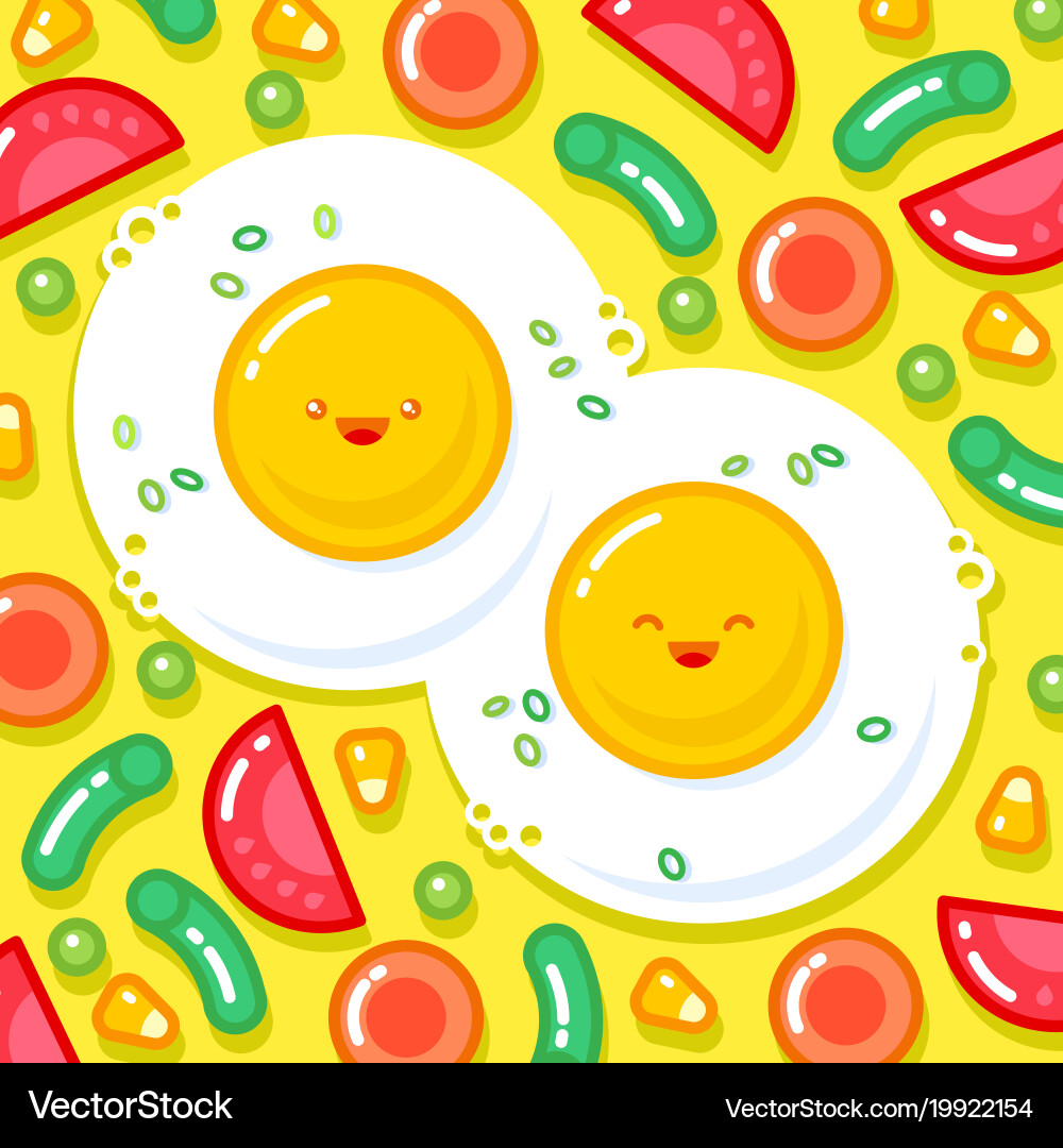 Good morning breakfast kawaii Royalty Free Vector Image