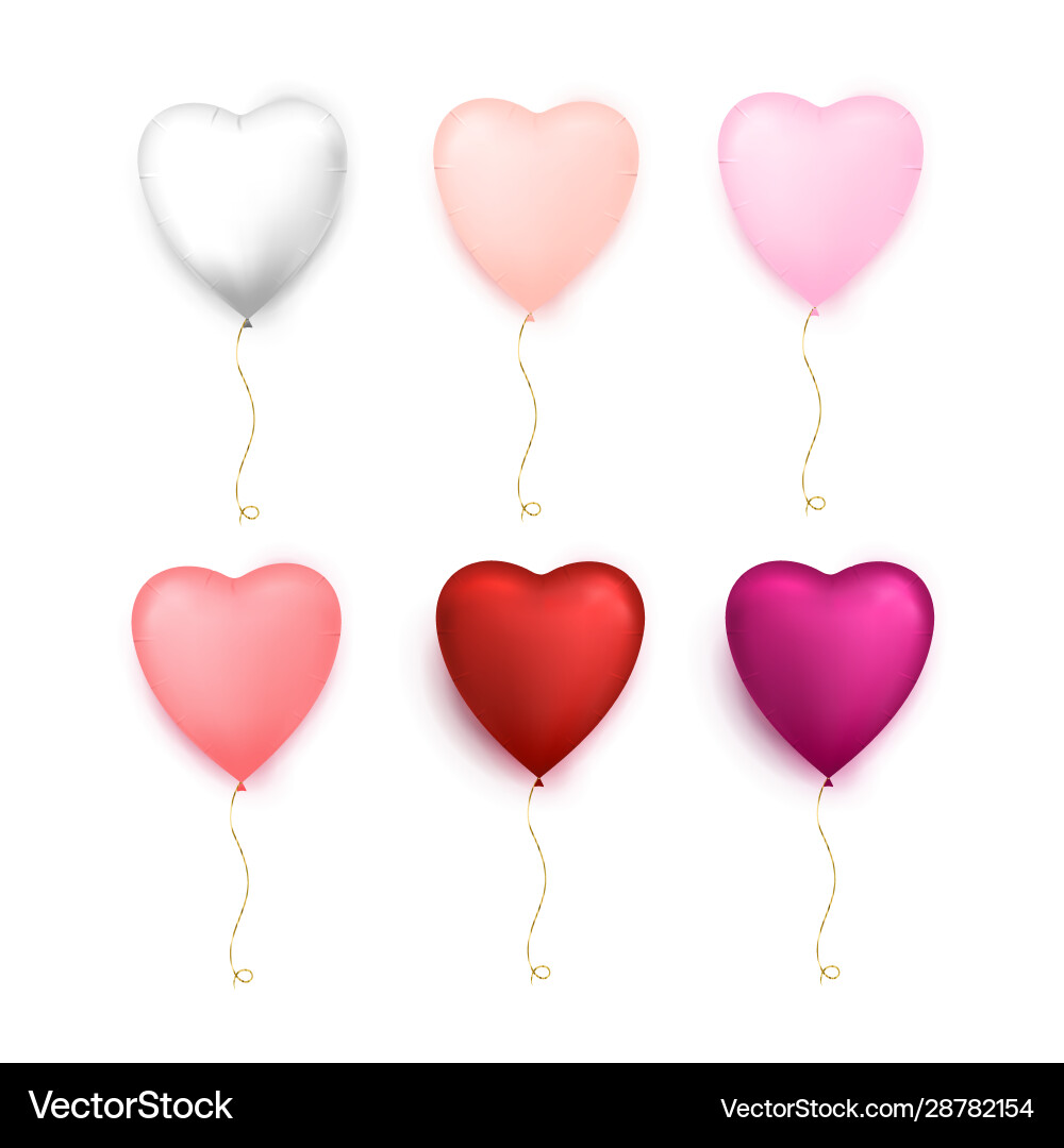 Heart shaped balloons happy valentines day Vector Image