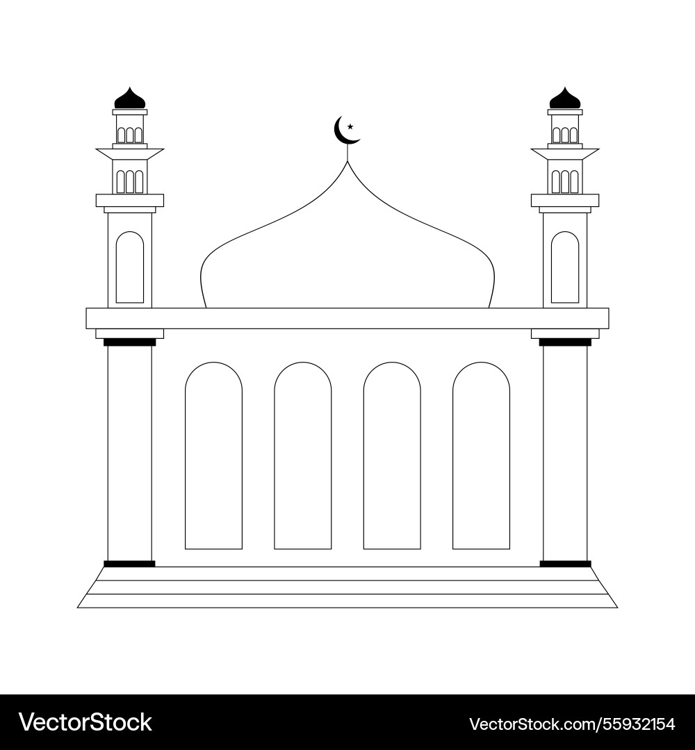 Islamic mosque Royalty Free Vector Image - VectorStock