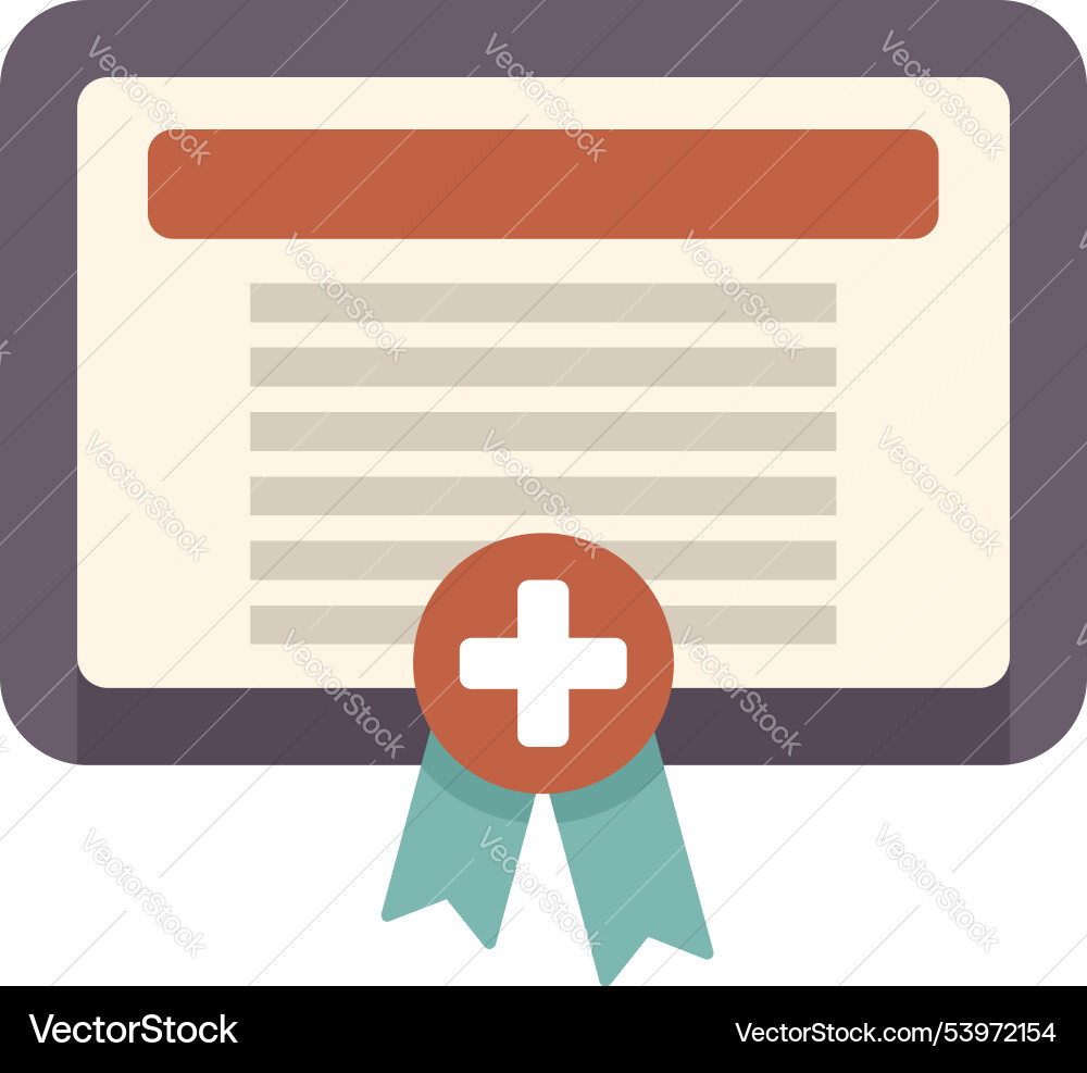 Medical certificate icon representing healthcare Vector Image