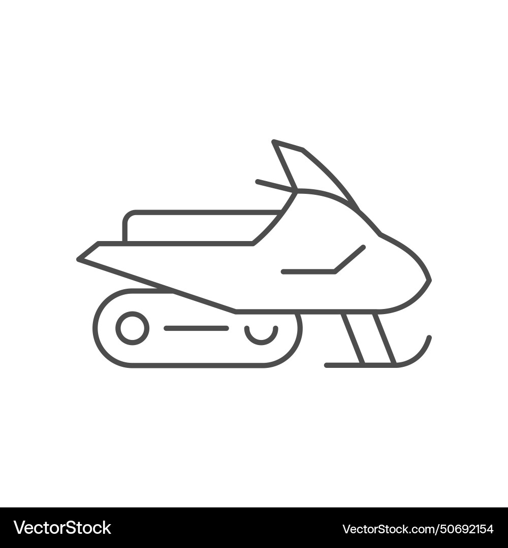 Modern snowmobile line outline icon Royalty Free Vector