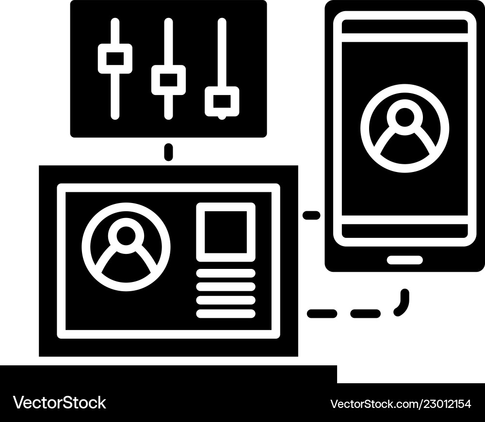 Performance management black icon sign Royalty Free Vector