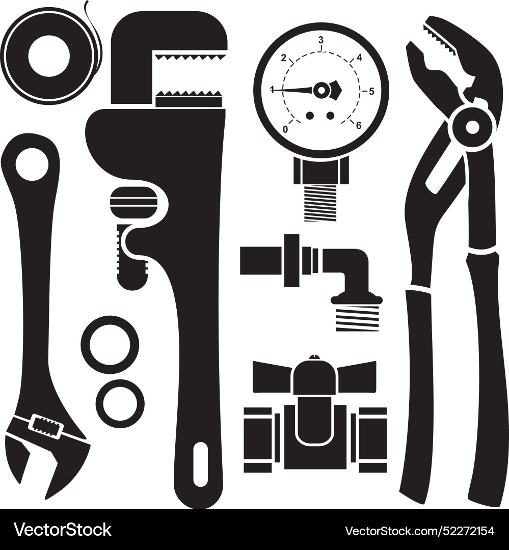 Plumber set Royalty Free Vector Image - VectorStock