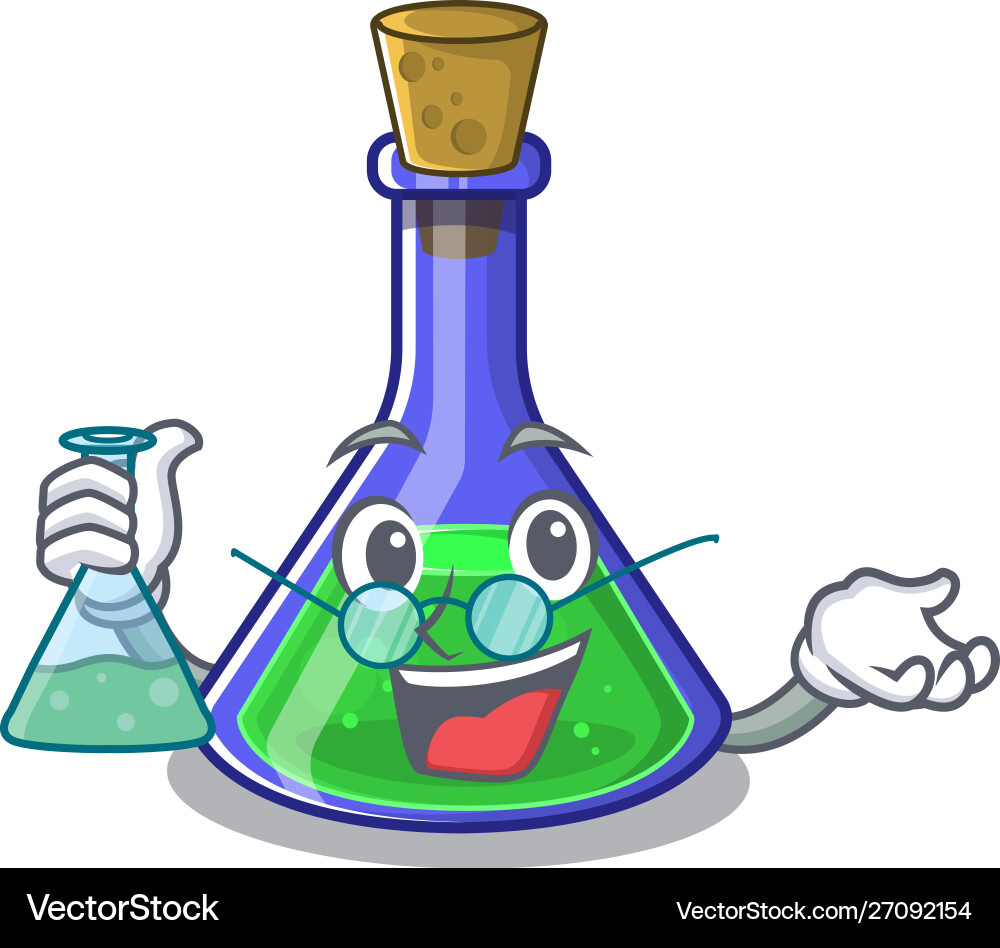 Professor magic potion isolated in cartoon Vector Image