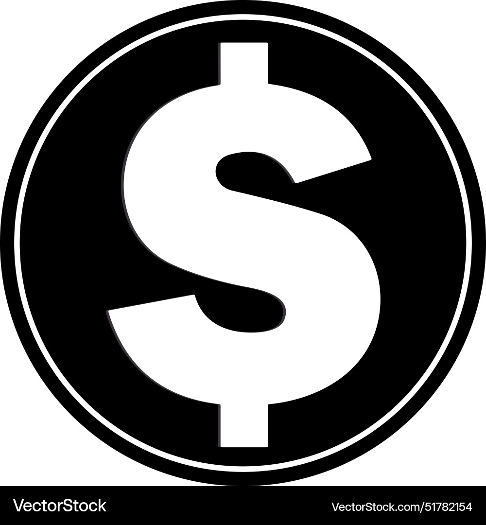 Realistic dollar colorful coin golden Royalty Free Vector