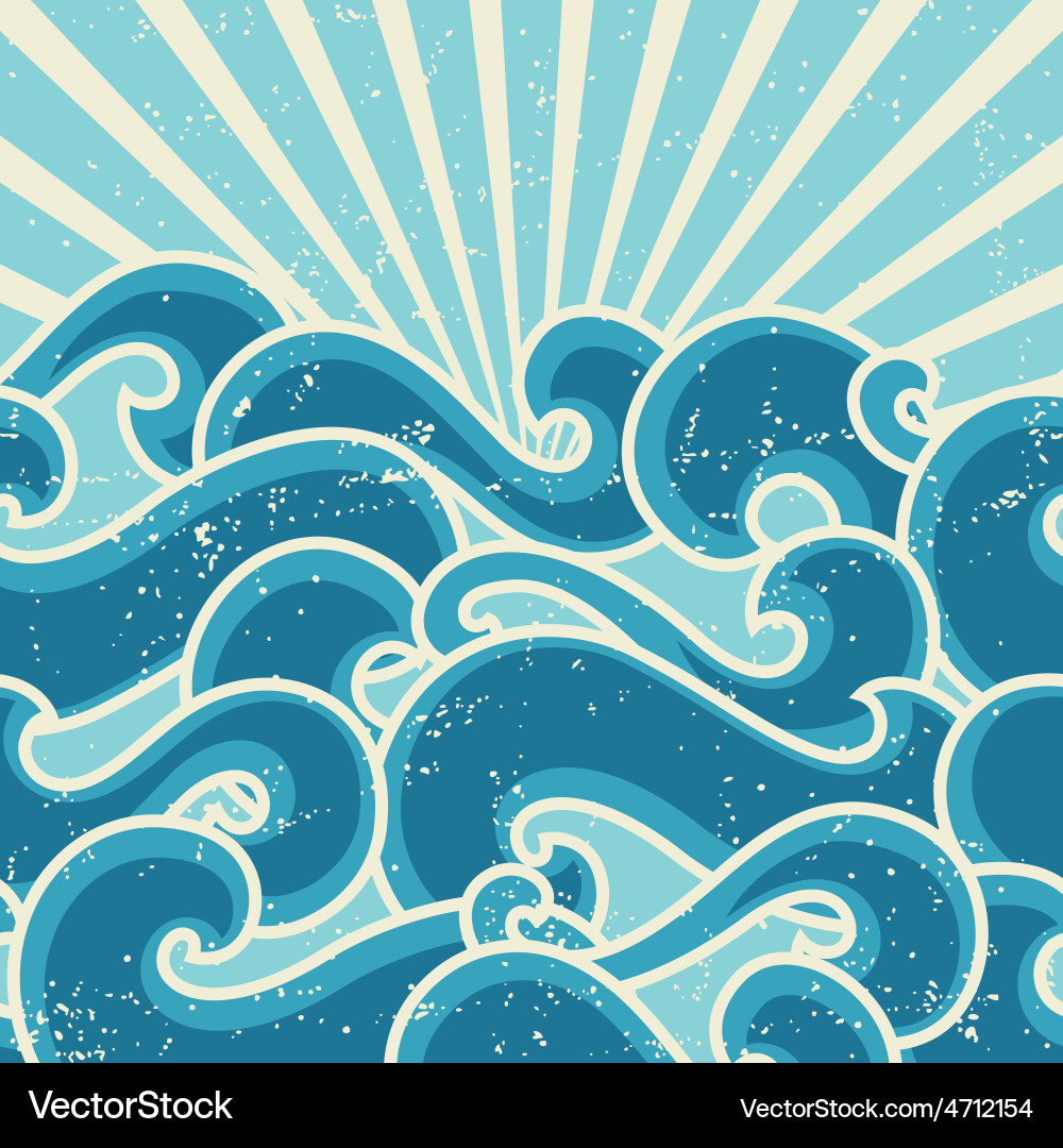 Retro Water Wave Background Royalty Free Vector Image