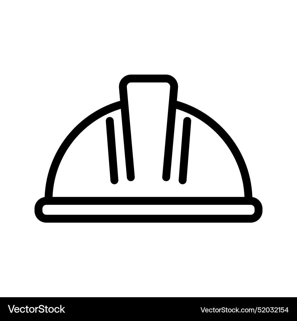 Safety helmet icon linear logo mark in black Vector Image