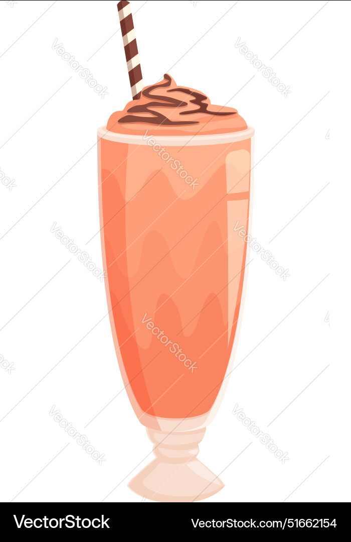 Strawberry milkshake with whipped cream Royalty Free Vector