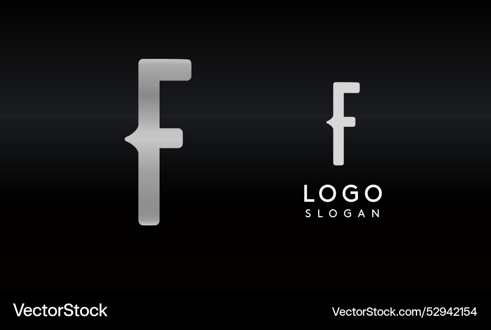 Stylized letter f with sharp abstract cuts like Vector Image