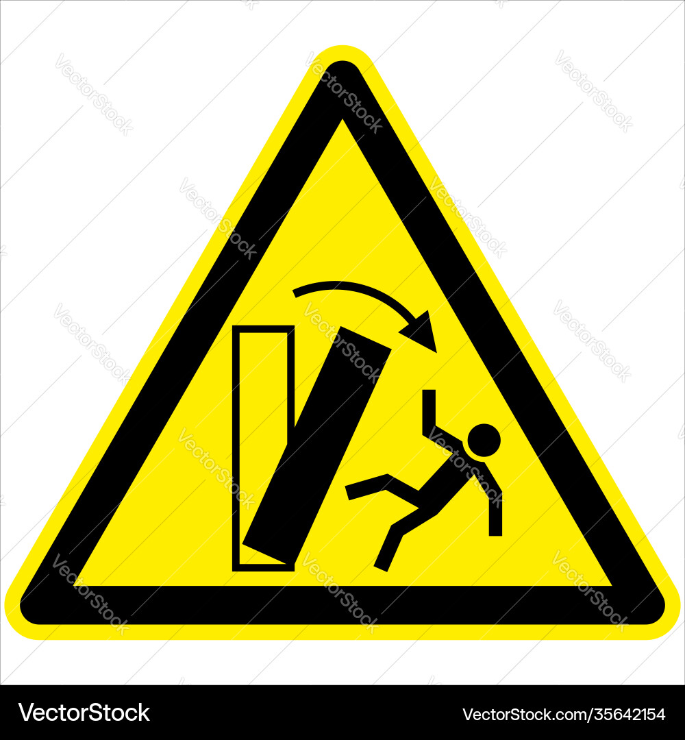 Tipping Hazard Warning Sign Royalty Free Vector Image