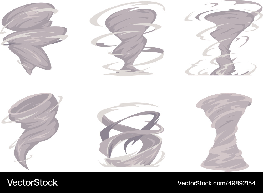 Tornado weather windy animation cartoon template Vector Image