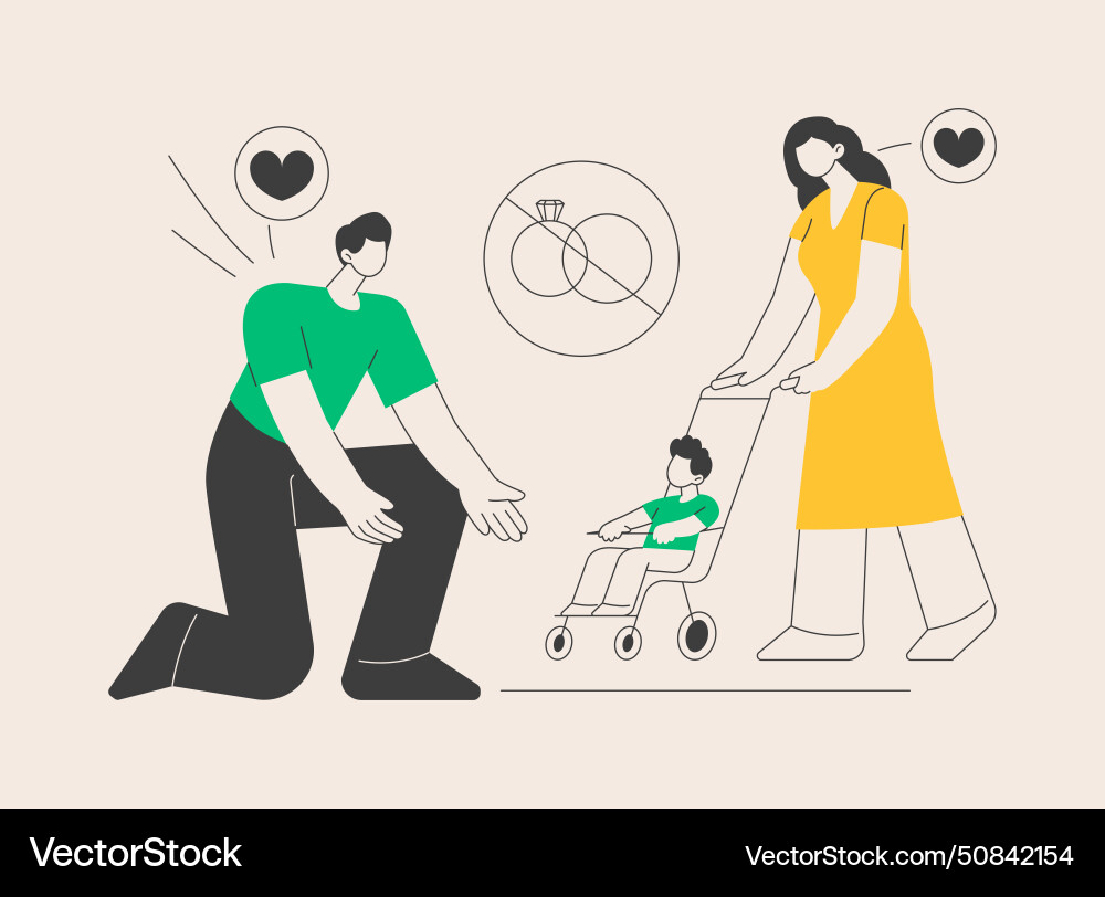 Unmarried parents abstract concept Royalty Free Vector Image