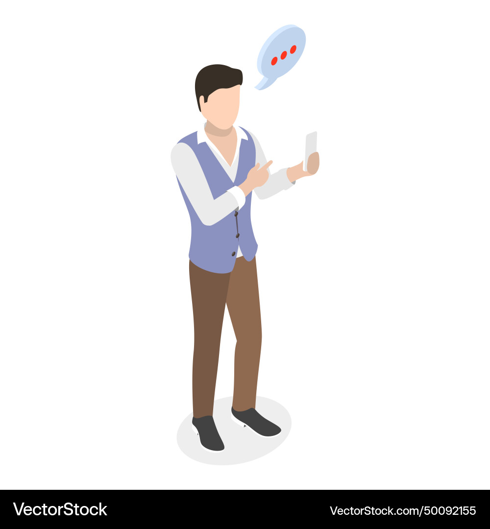 3d isometric flat of chatting Royalty Free Vector Image 3d isometric flat of chatting Royalty Free Vector Image