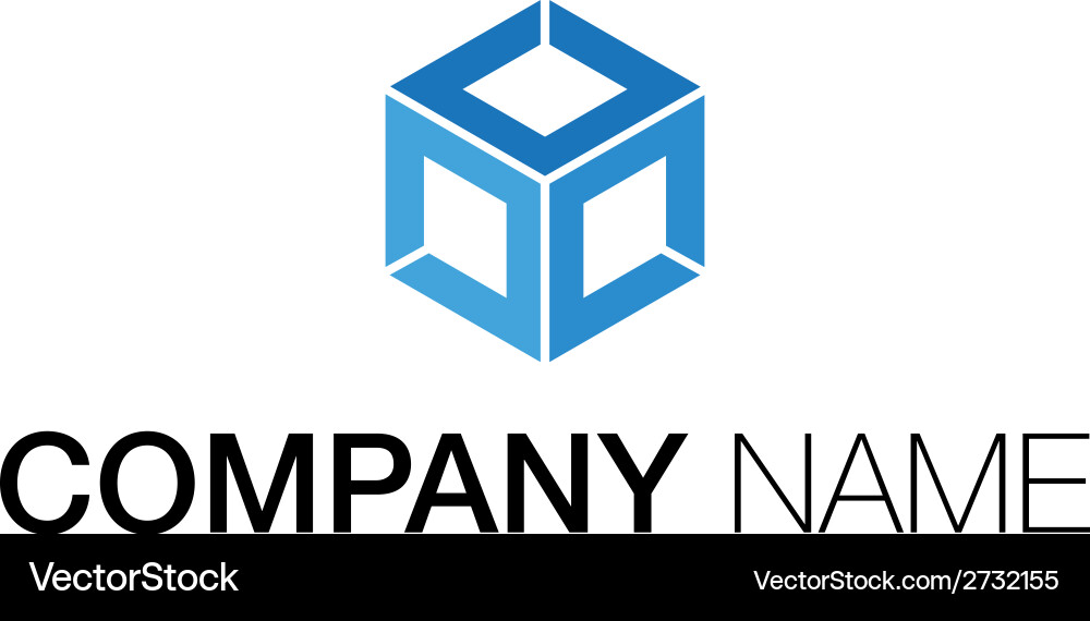 Blue Modern Building Logo Royalty Free Vector Image