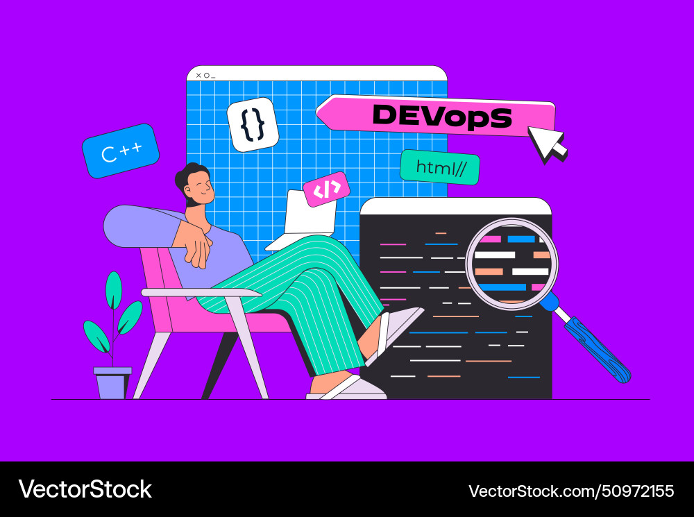 Development concept in modern flat design for web Vector Image