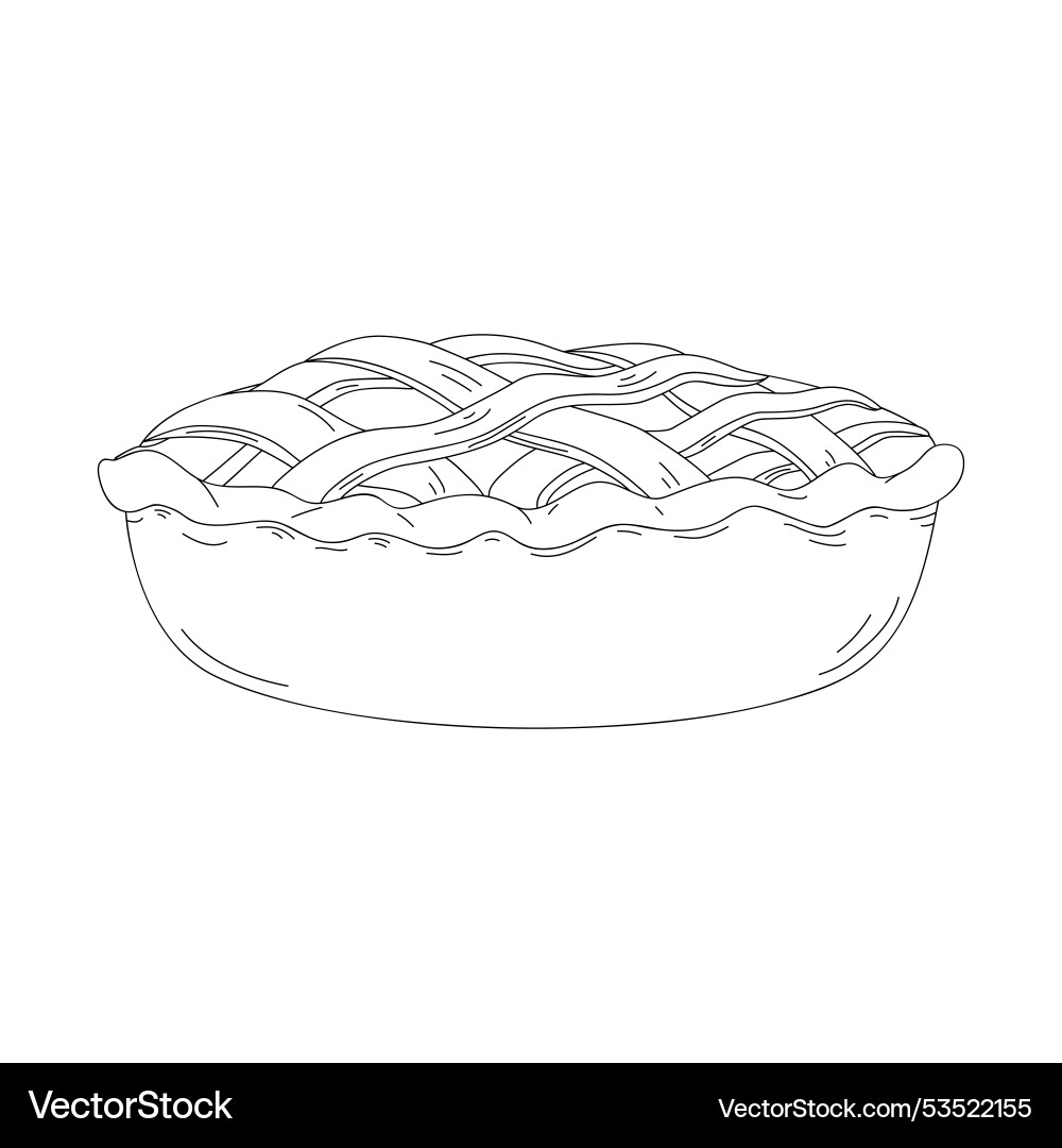 Hand drawn pie of bakery Royalty Free Vector Image